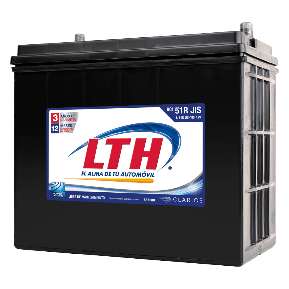 Batería L-51R JIS-480 12V 480 CCA grupo 51R JIS | LTH